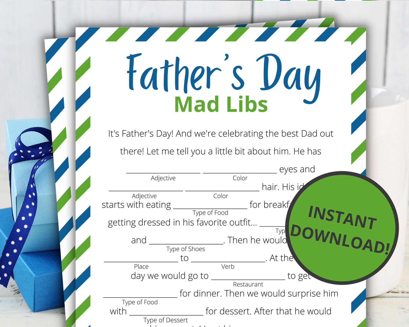 Father's Day Mad Libs Printable Father's Day Games - Etsy