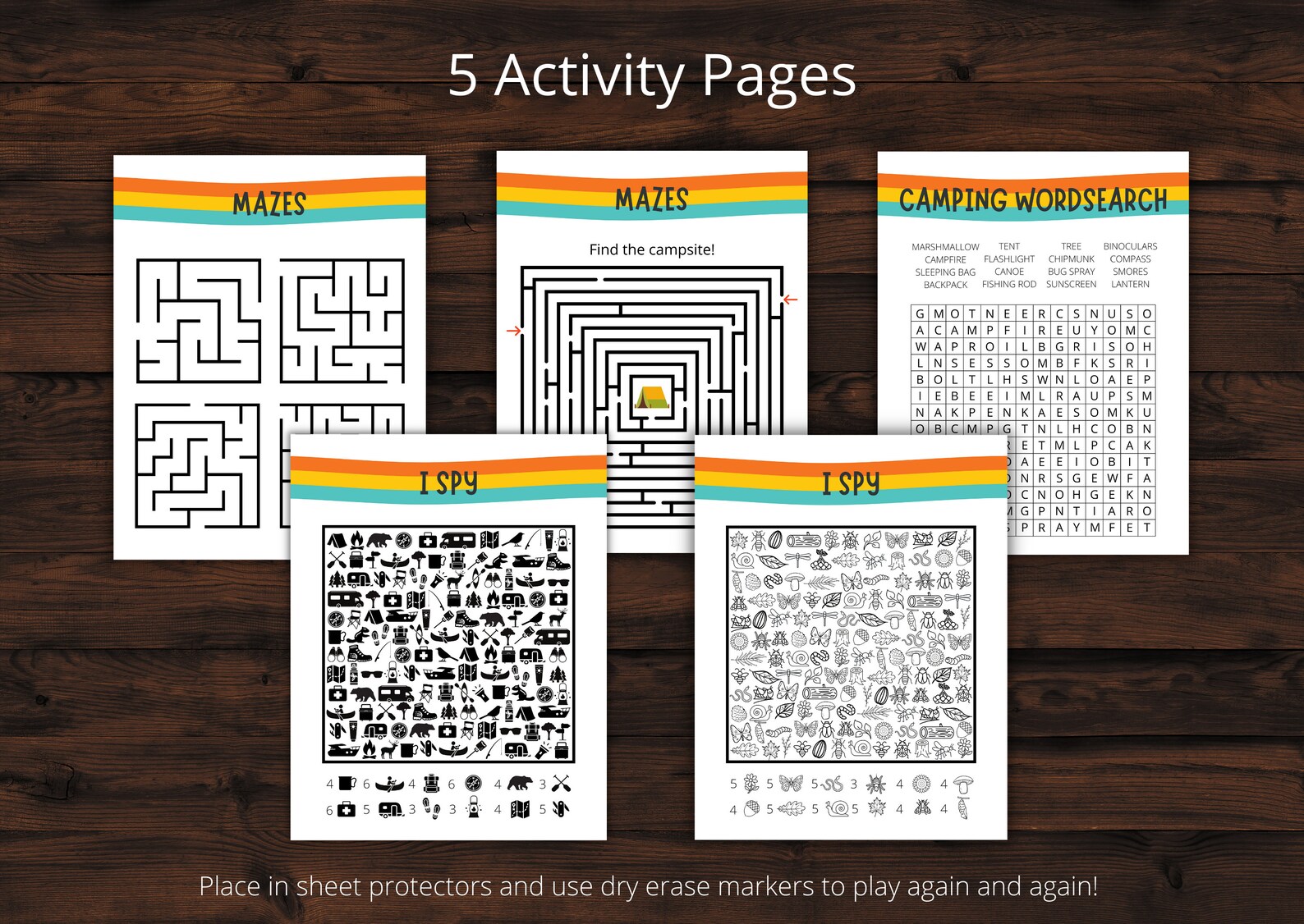 Camping Activity Bundle Camping Games Printable Activities | Etsy
