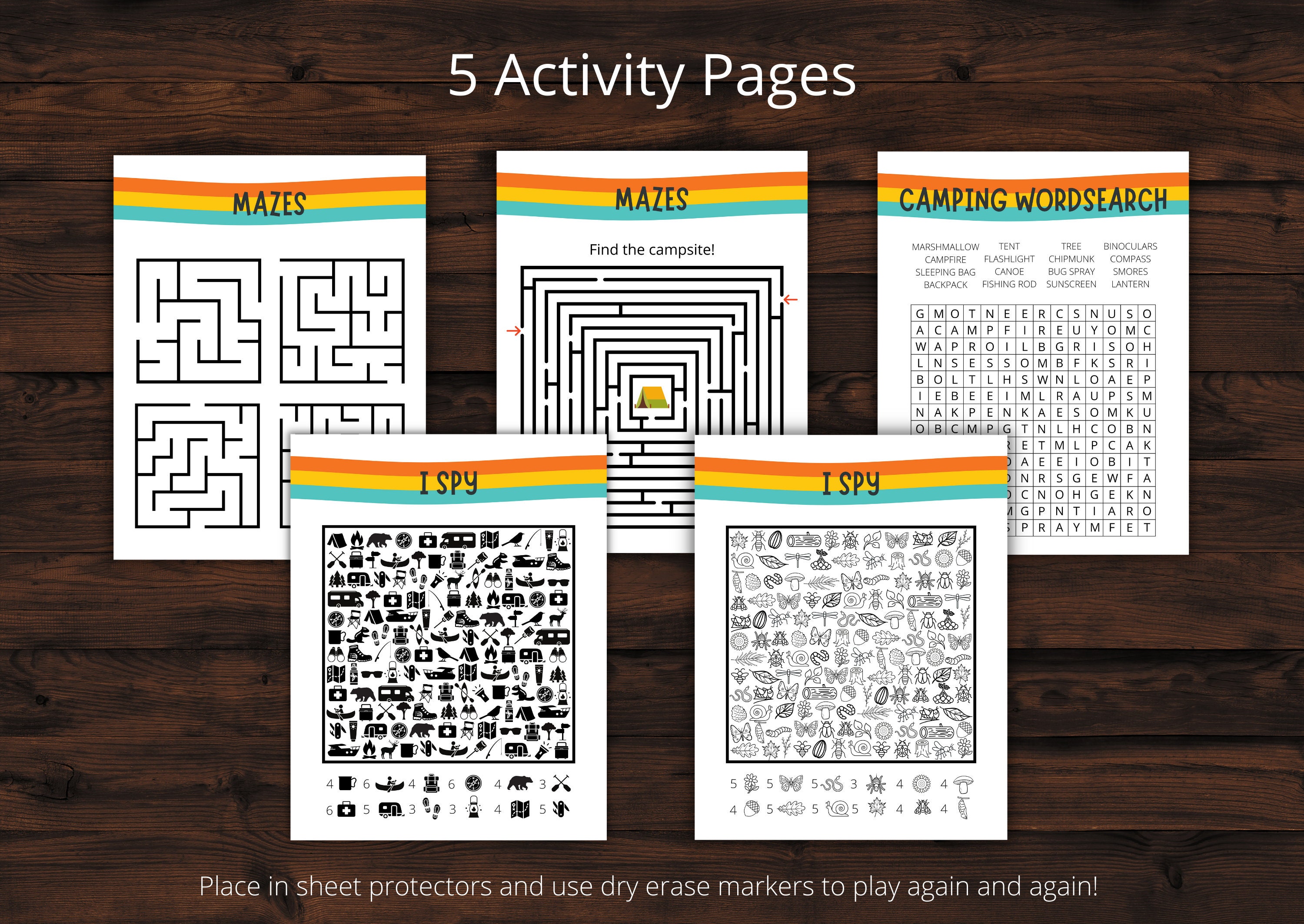 Camping Activity Bundle Camping Games Printable Activities - Etsy