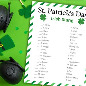 St. Patrick's Day Irish Slang Game | St Patrick's Party Games | St ...