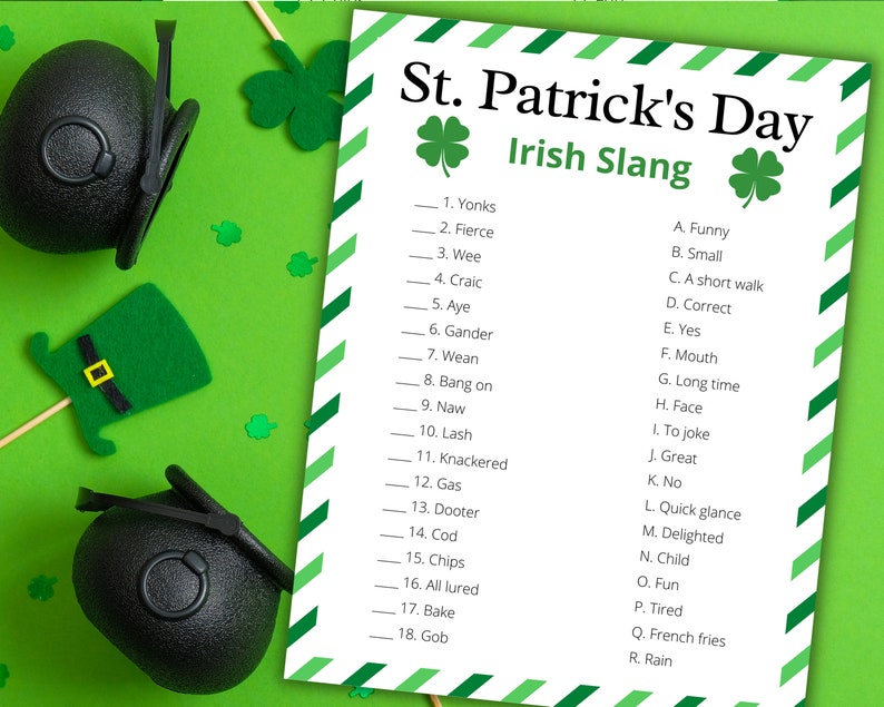 St. Patrick's Day Irish Slang Game St Patrick's - Etsy