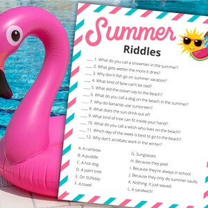Summer Riddles | Printable Summer Game | Summer Activity for Kids and ...