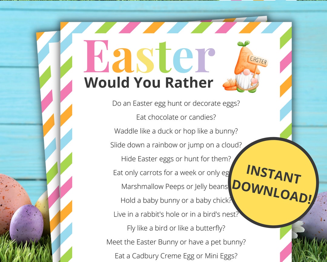Easter Would You Rather | Printable Easter Game | Easter Activity for ...