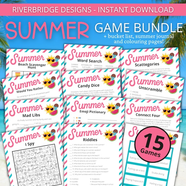 Summer Printable Games - Etsy