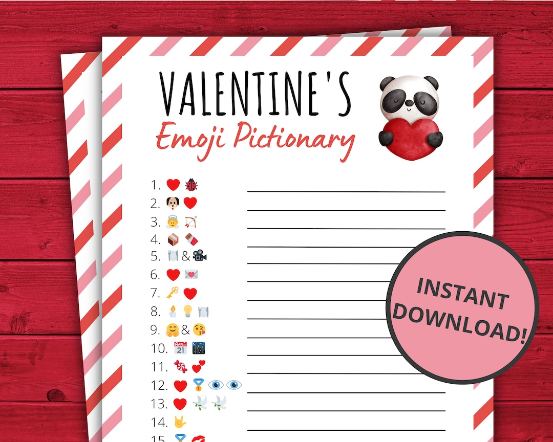 Valentine's Day Emoji Pictionary | Valentine's Party Games | Valentines ...