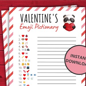 Valentine's Day Emoji Pictionary | Valentine's Party Games | Valentines ...