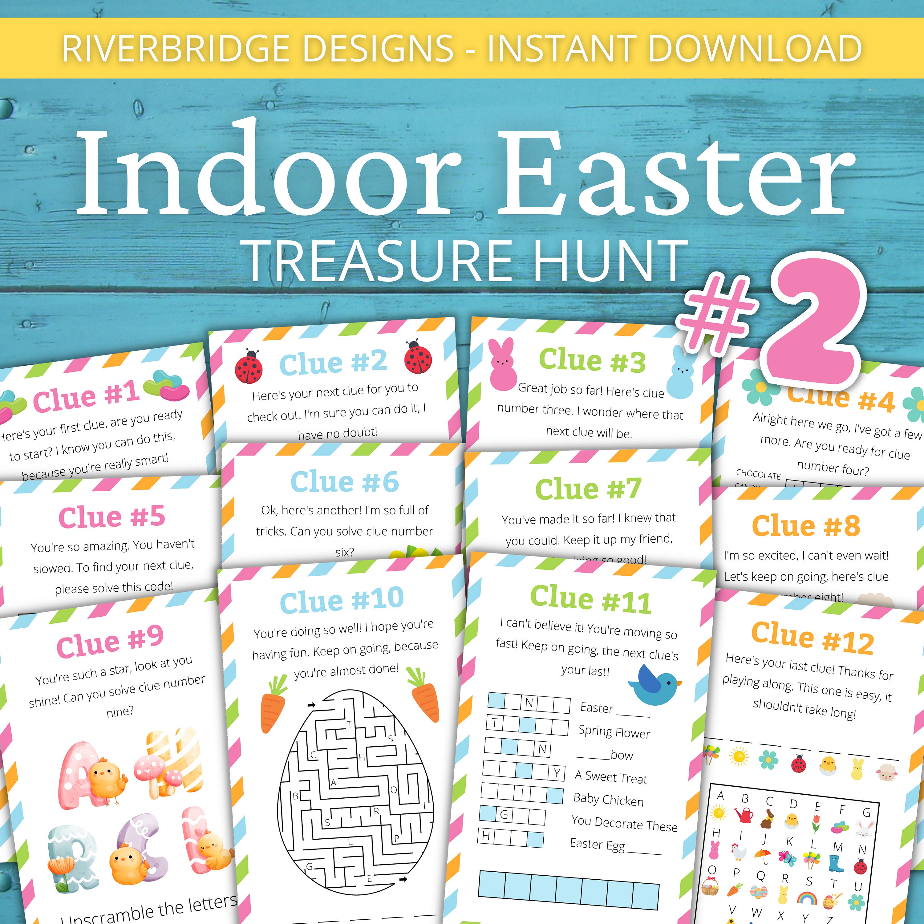 Indoor Easter Treasure Hunt #2 for Older Kids | Easter Scavenger Hunt ...