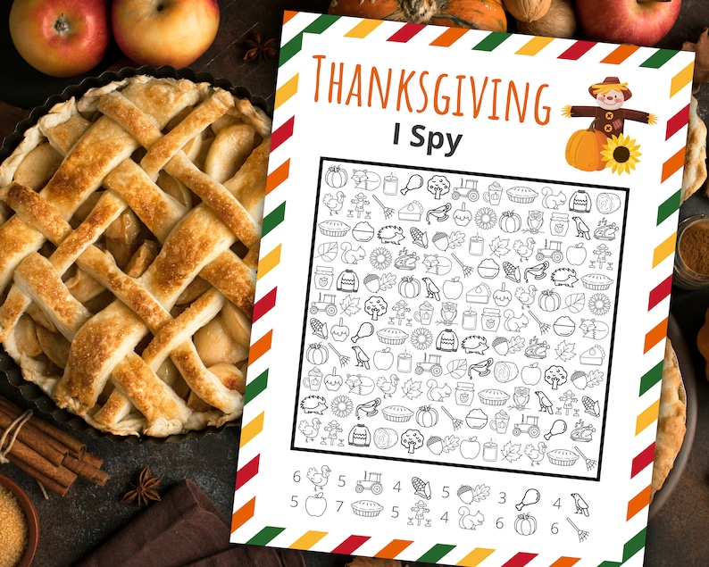 Thanksgiving I Spy Printable Thanksgiving Game - Etsy