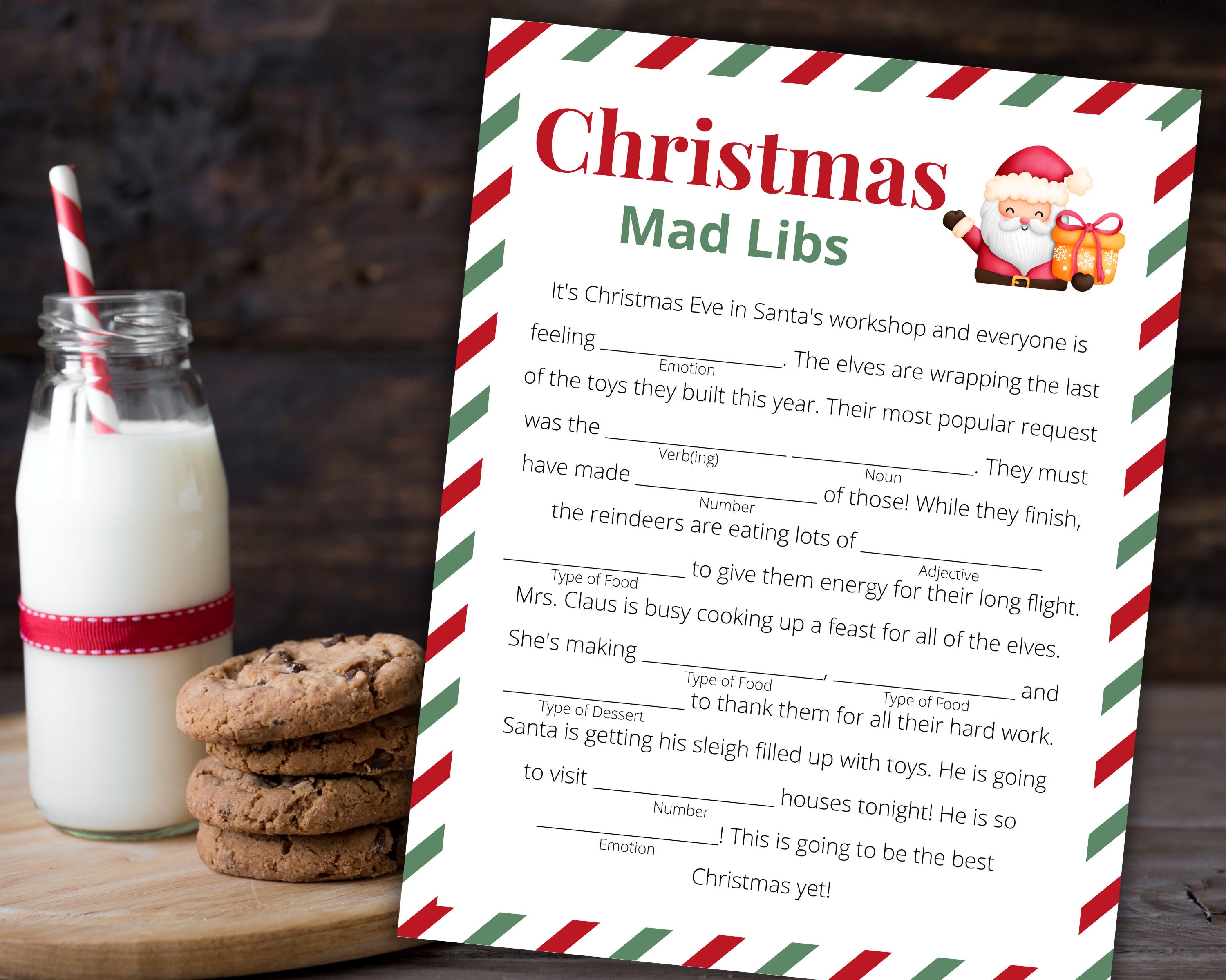 Christmas Mad Libs Printable Christmas Game Christmas - Etsy
