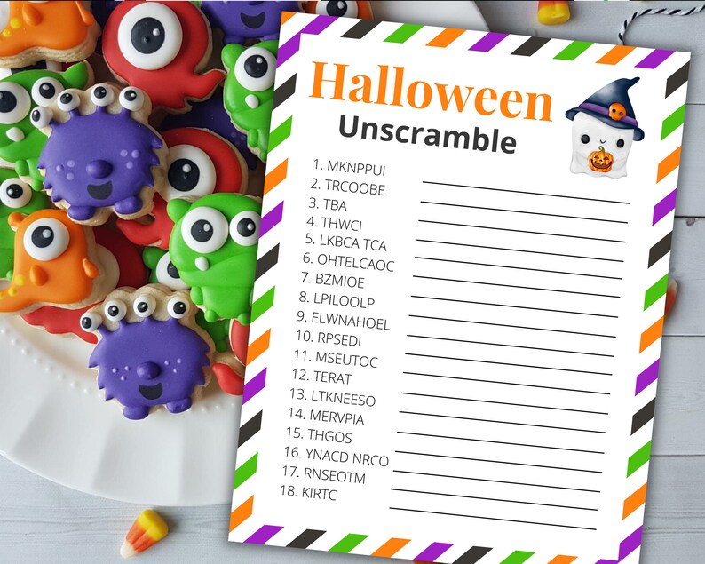 Halloween Unscramble Game | Printable Halloween Game | Halloween ...