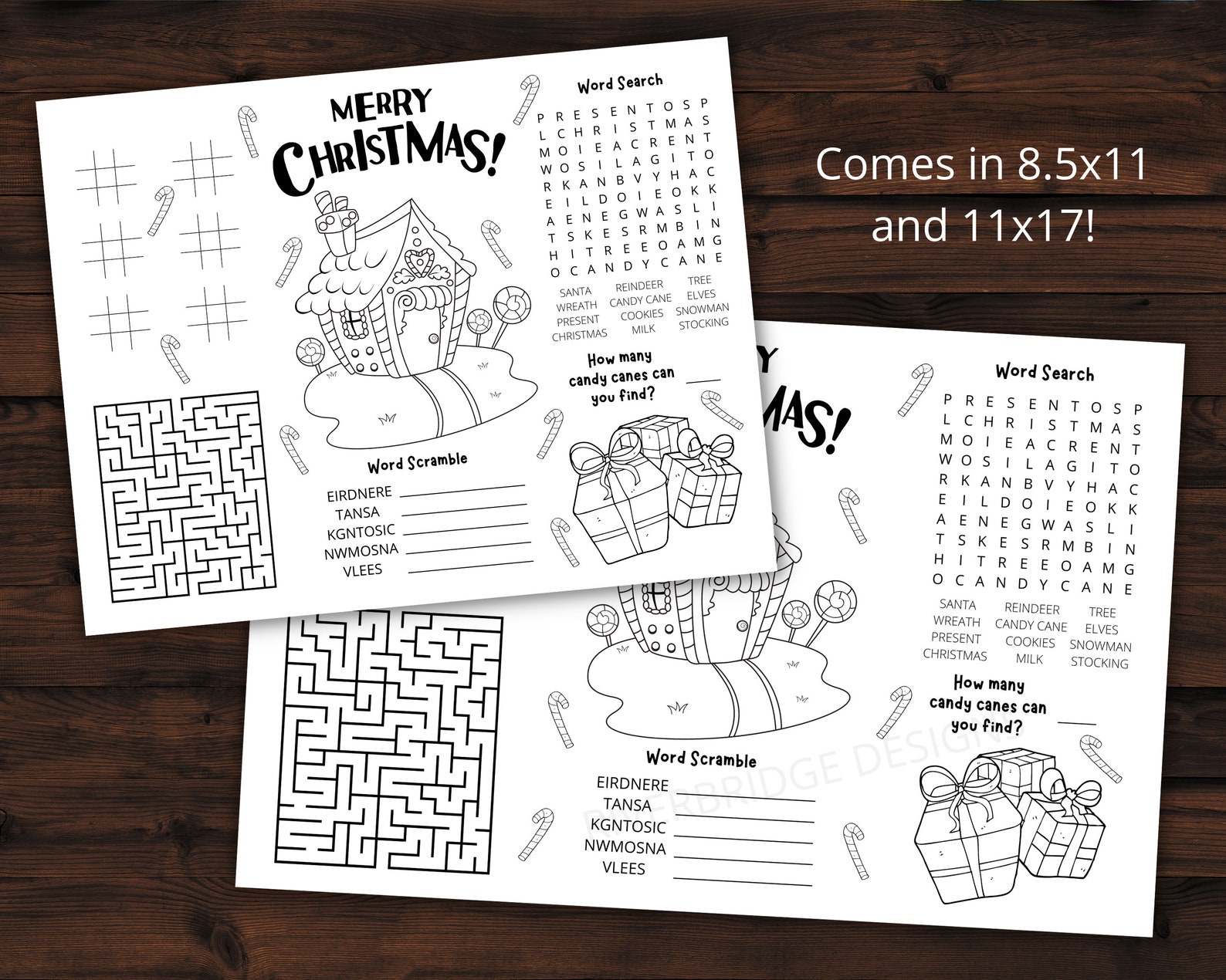 Christmas Placemat - Printable Activities for Families and Kids | 8 ...