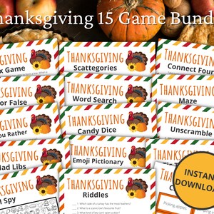 Thanksgiving Game Bundle Printable Thanksgiving Games for - Etsy