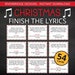 Christmas Finish the Lyrics Game | Printable Christmas Carols Game ...