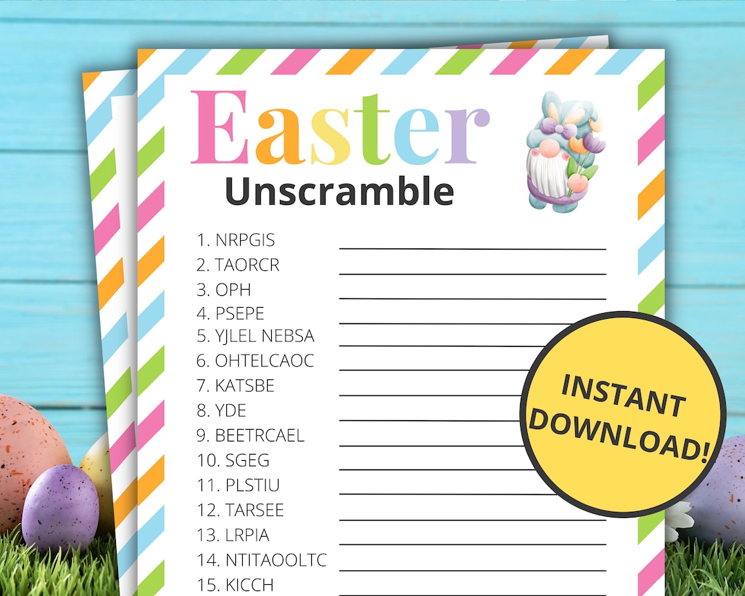 Easter Unscramble Game | Printable Easter Game | Easter Activity for ...