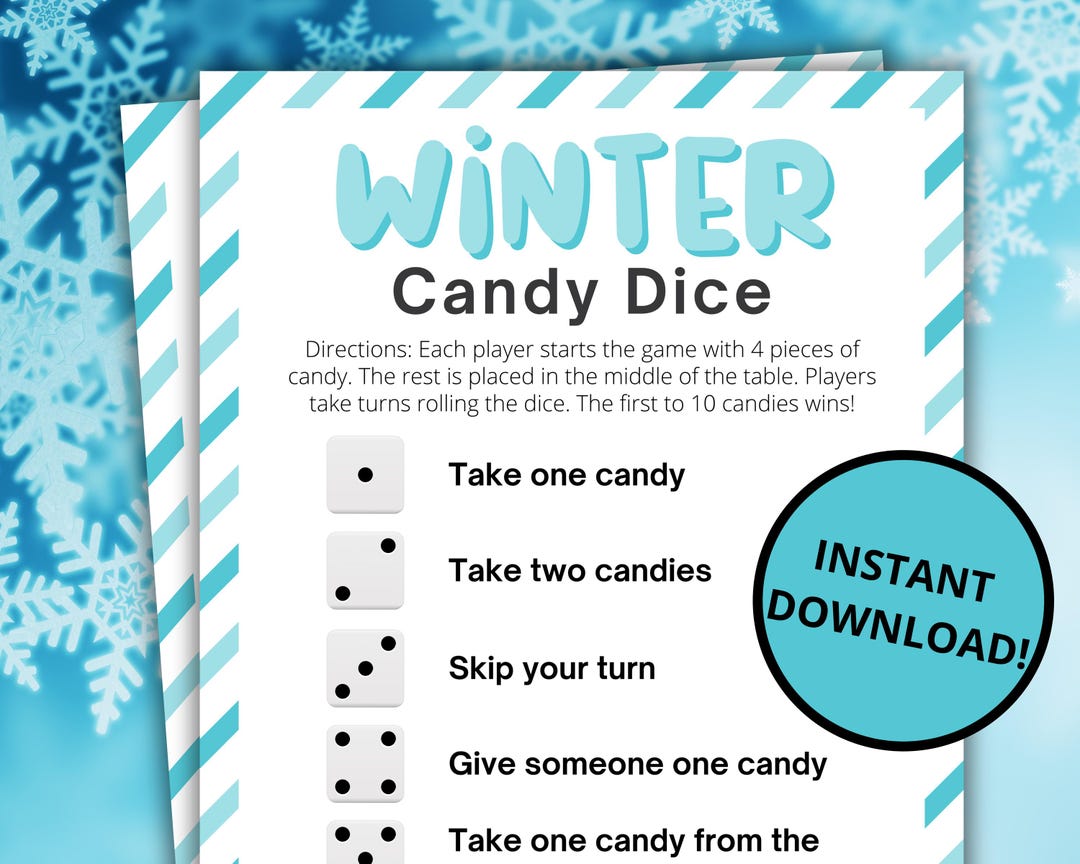 Winter Candy Dice Game | Printable Snow Day Activity for Kids and ...