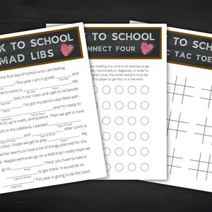 Back to School Game Bundle | Printable Games and Activities for Kids ...