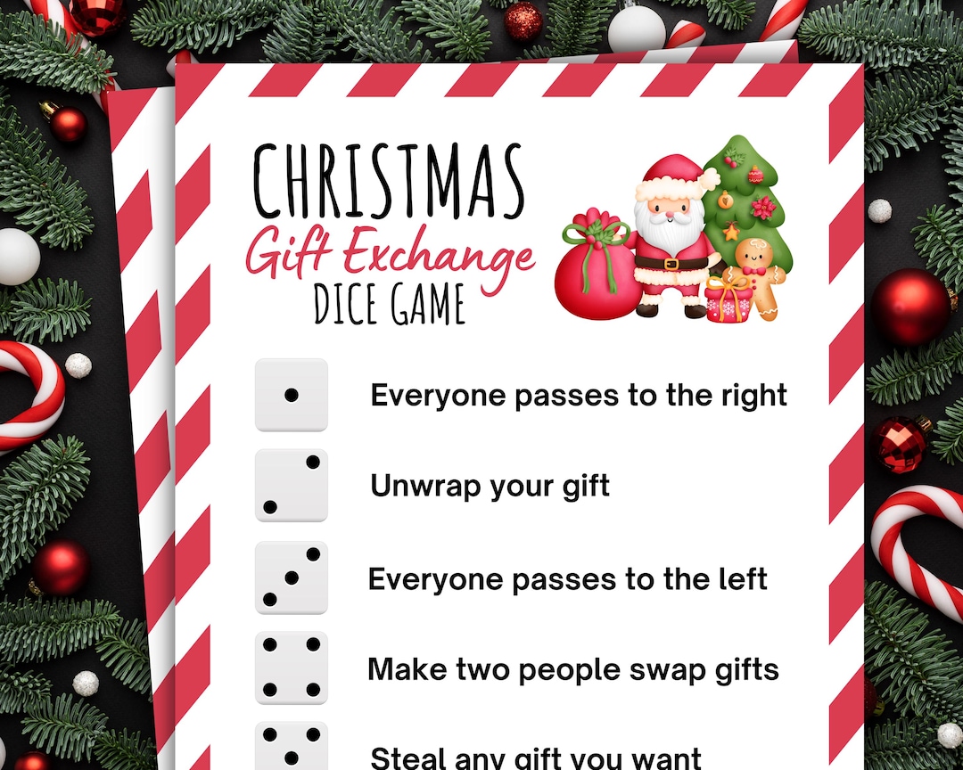 Christmas Gift Exchange Dice Game | Holiday Gift Exchange | Secret ...