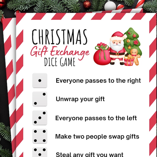 Secret Santa Dice Game - Etsy