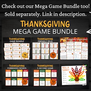 Thanksgiving 5 Second Game Printable Thanksgiving Game Thanksgiving ...