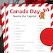 Canada Day Name the Capital Game | Printable Canada Day Game | Canada ...