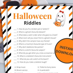 Halloween Riddles | Printable Halloween Game | Halloween Activity for ...