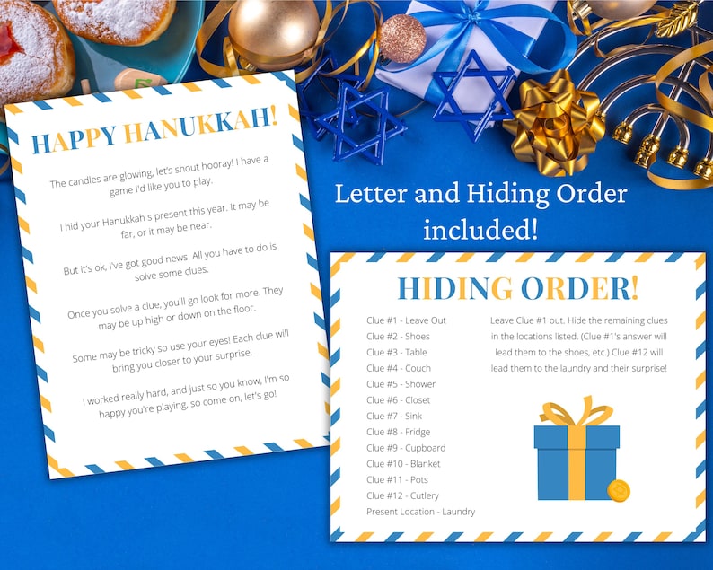 Indoor Hanukkah Treasure Hunt for Older Kids | Hanukkah Scavenger Hunt ...