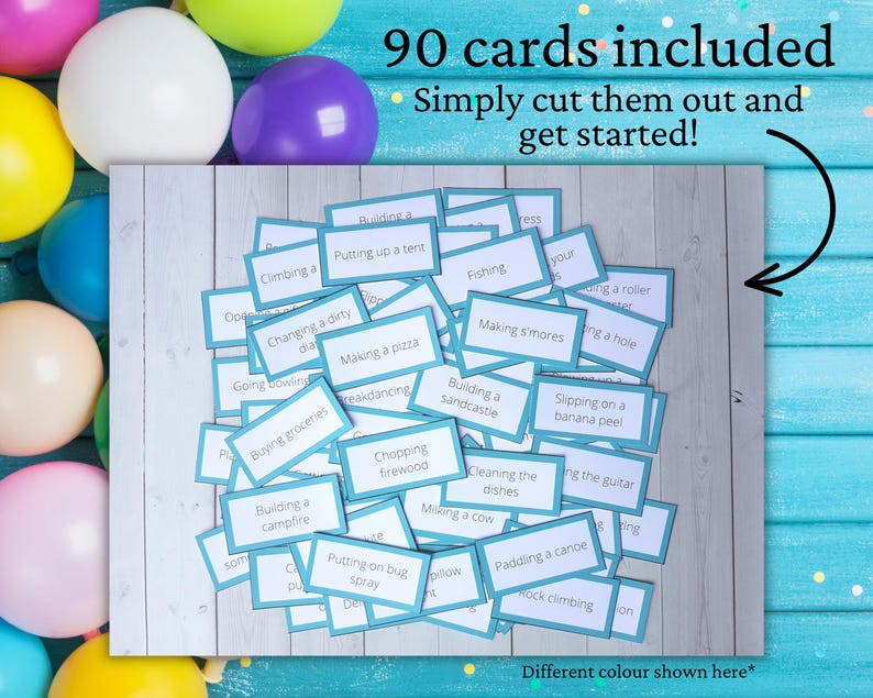Birthday Charades | Printable Birthday Party Game | Birthday Activity ...