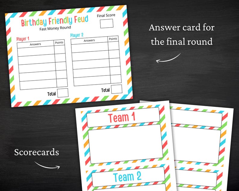 Birthday Friendly Feud | Printable Birthday Party Activity for Kids and ...