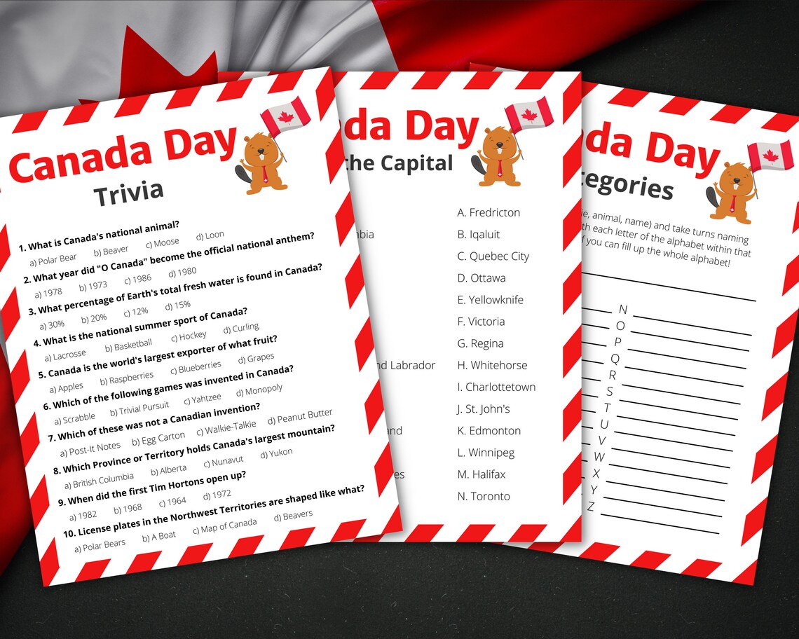 Canada Day Game Bundle Printable Canada Day Games and | Etsy
