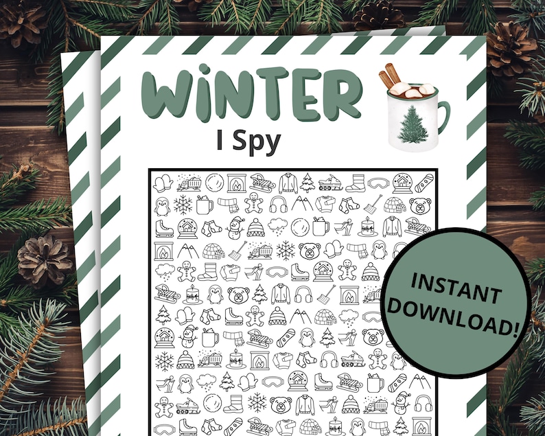 Winter I Spy | Printable Snow Day Activity for Kids and Adults | Winter ...