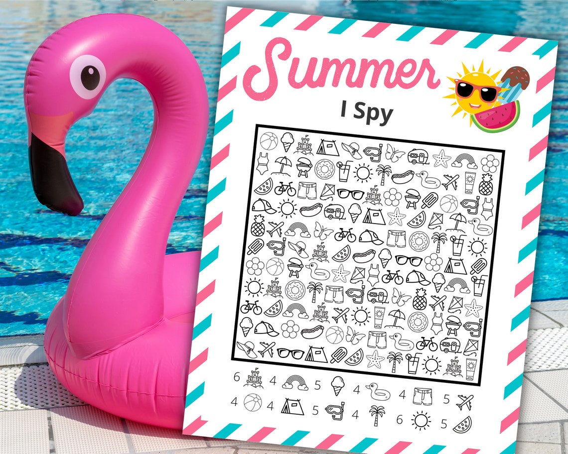Summer I Spy Printable Summer Game Summer Activity for - Etsy
