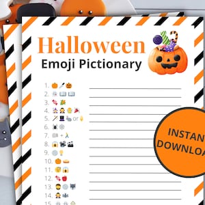 Halloween Emoji Pictionary | Printable Halloween Game | Halloween ...