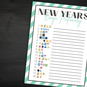 New Year's Eve Emoji Pictionary | Printable New Year's Game | New Years ...