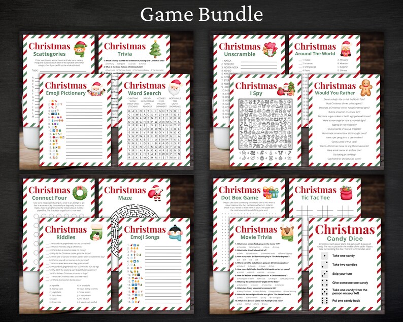 Christmas Mega Game Bundle | Printable Christmas Games for Kids and ...