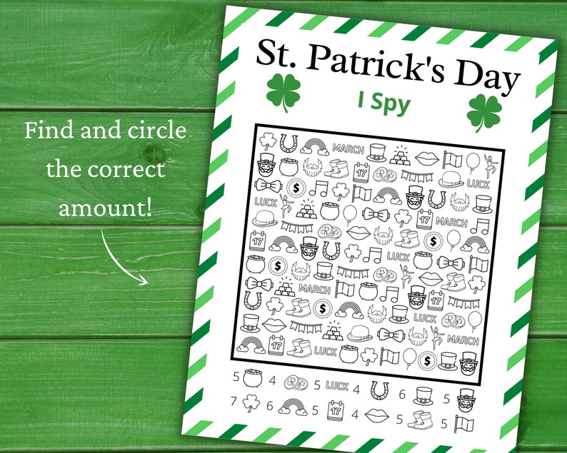 St. Patrick's Day I Spy Game | St Patrick's Party Games | St. Patty's ...