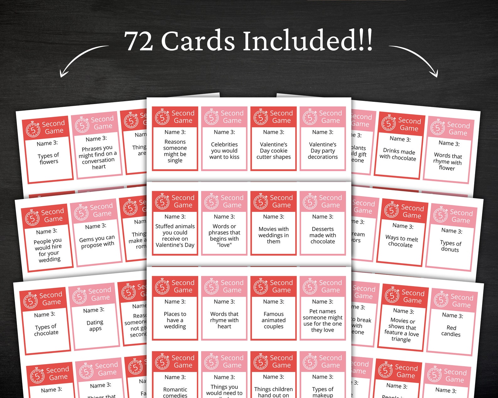 Valentine's Day 5 Second Game Printable Valentine's Day Activity for ...