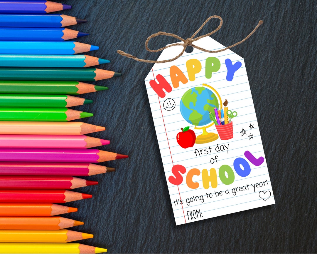 Back to School Tags Gift Tags First Day of School Tags Printable Class ...