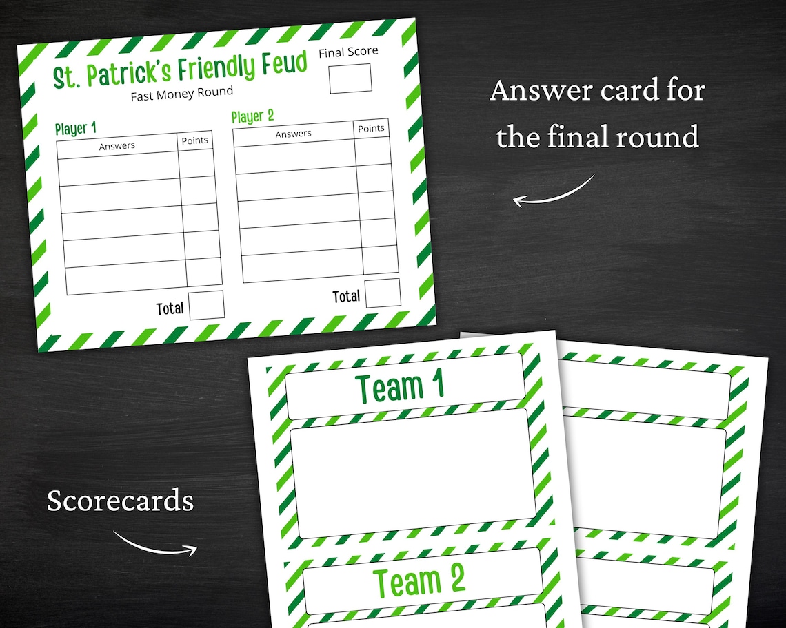 St. Patrick's Day Friendly Feud | Printable St. Patrick's Day Activity ...