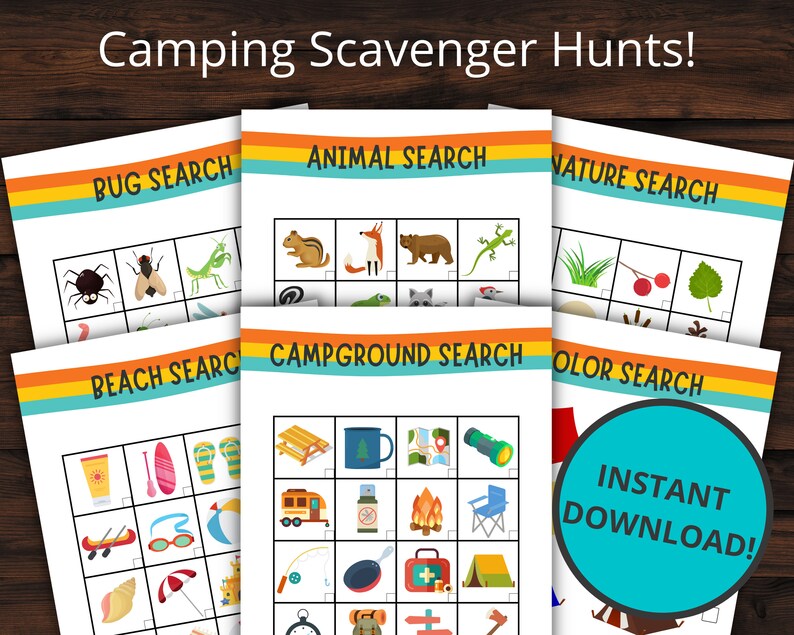 Camping Scavenger Hunts Camping Games Printable Activities - Etsy