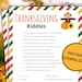 Thanksgiving Riddles Printable Thanksgiving Game Thanksgiving Activity ...