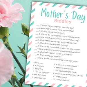 Mother's Day Riddles | Printable Mother's Day Games for Kids and Adults ...