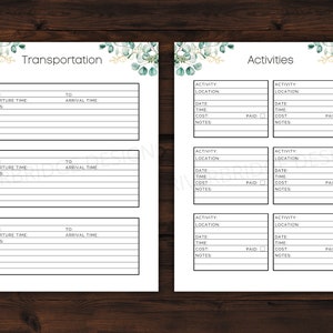 Printable Travel Planner | Vacation Planner | Trip Itinerary | Travel ...