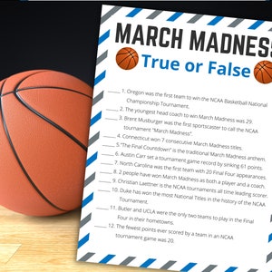 March Madness Trivia Game | Printable March Madness Game for Kids and ...