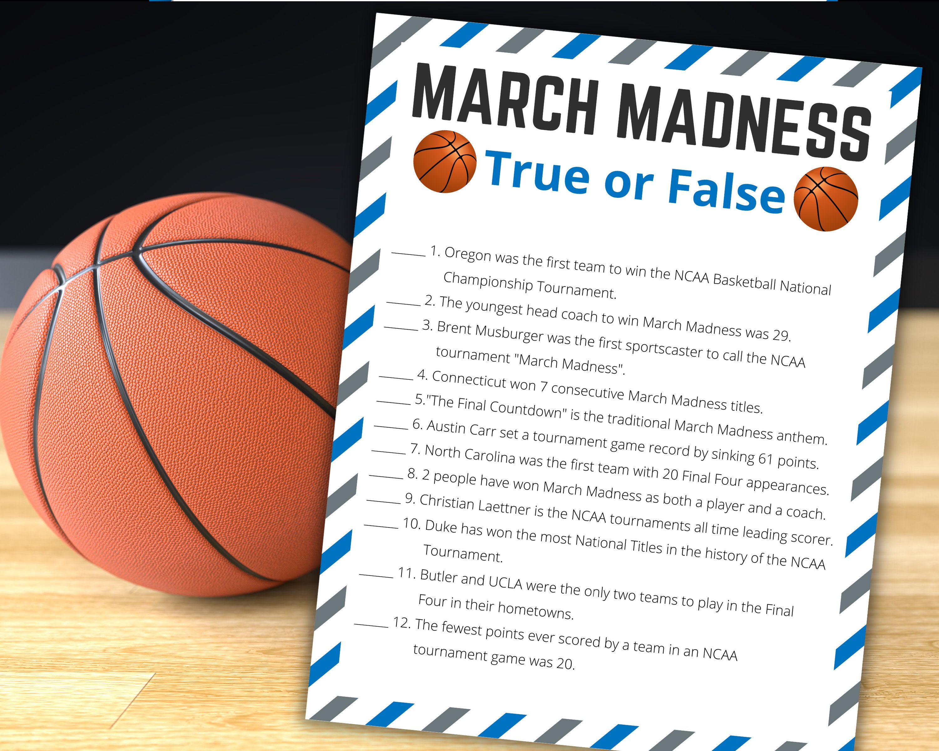 March Madness Trivia Game | Printable March Madness Game for Kids and ...