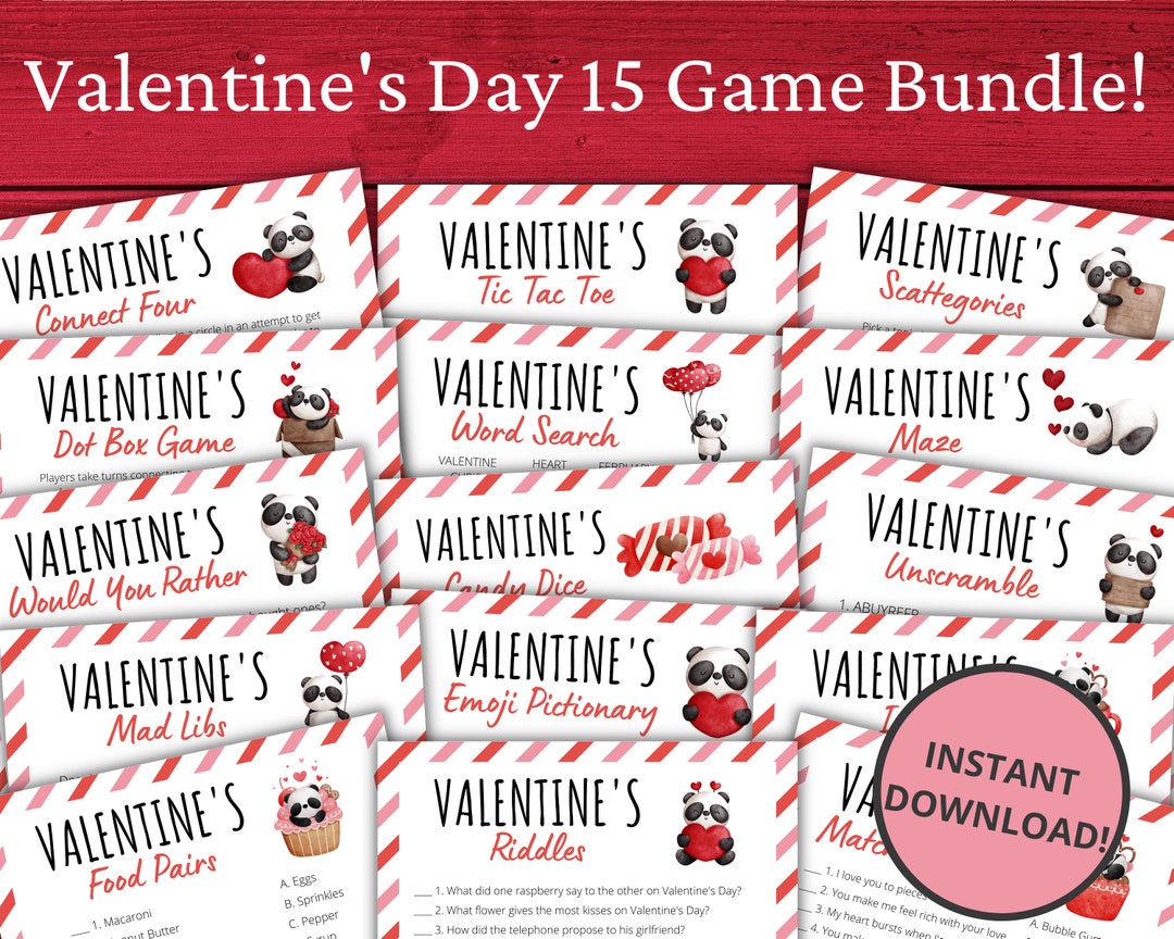 Valentine's Day Game Bundle Printable Valentine's - Etsy