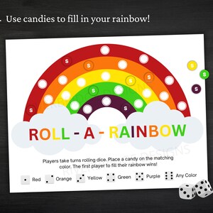 Roll A Rainbow Dice Game | Printable St. Patrick's Day Game | Spring ...