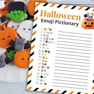Halloween Emoji Pictionary | Printable Halloween Game | Halloween ...