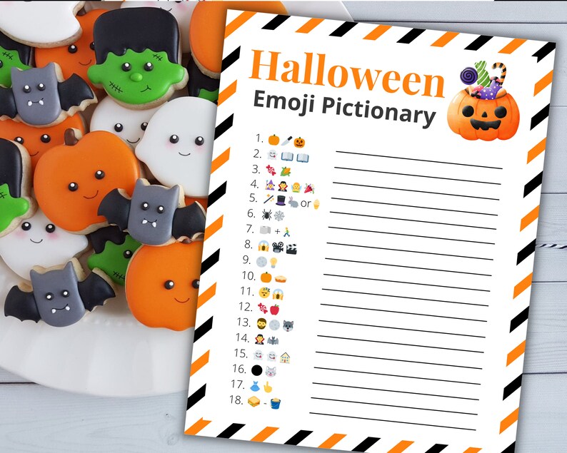 Halloween Emoji Pictionary | Printable Halloween Game | Halloween ...