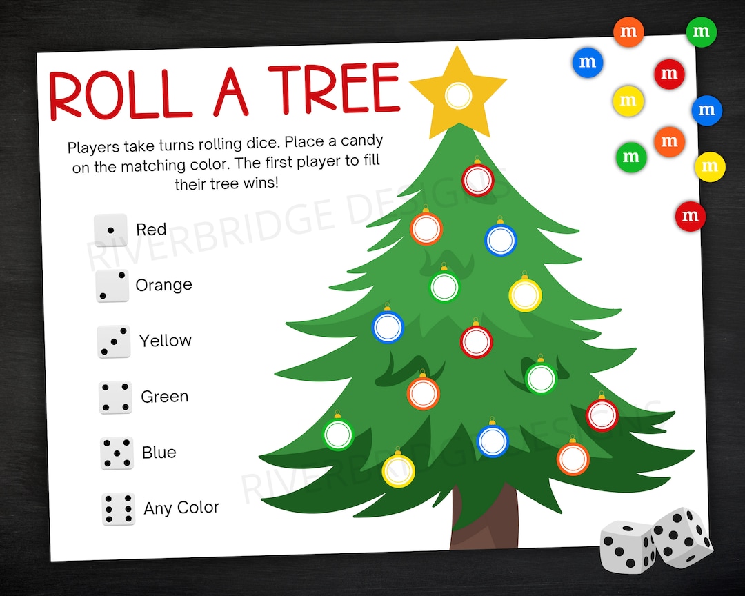 Roll A Tree Dice Game Printable Christmas Game Christmas - Etsy