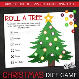 Roll A Tree Dice Game | Printable Christmas Game | Christmas Activity ...